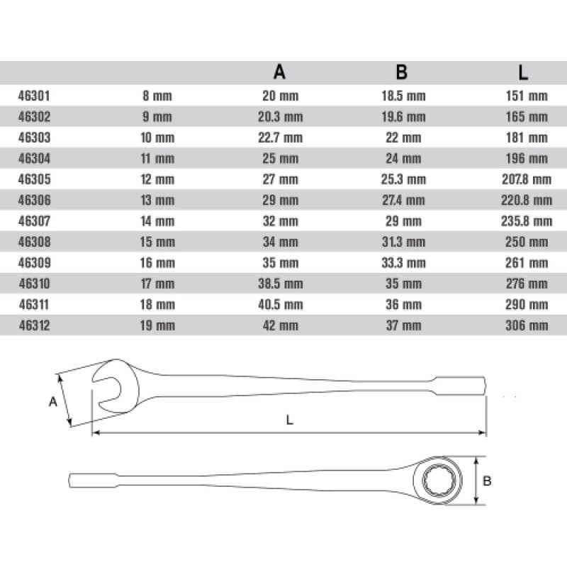 Kombinētā zobratu atslēga X-Beam / 9mm